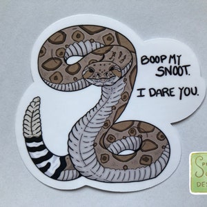 Rattlesnake Boop My Snoot I Dare You Reptile Sticker - Etsy