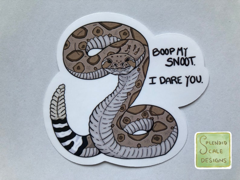 Rattlesnake Boop My Snoot I Dare You Snake Reptile Vinyl - Etsy