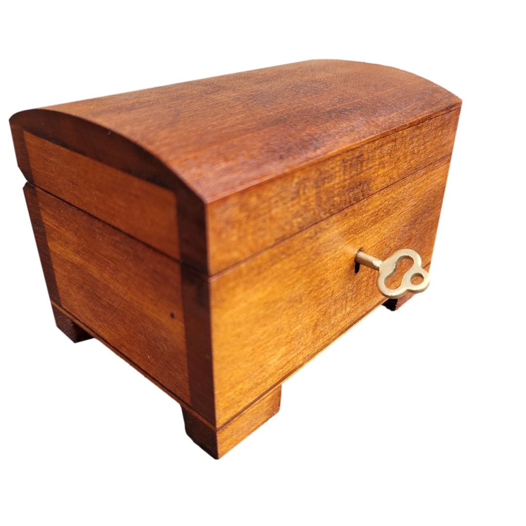 Wooden Small Jewelery Chest Locked With a Key, Hand-painted With a ...