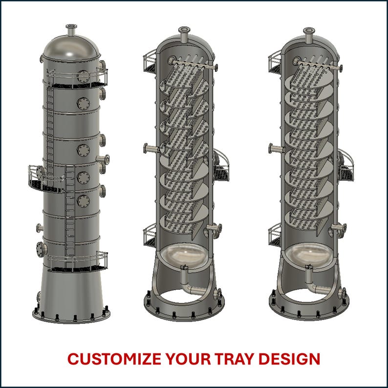 Distillation Column Refinery Model for 3D Printing Full/half Shell With ...