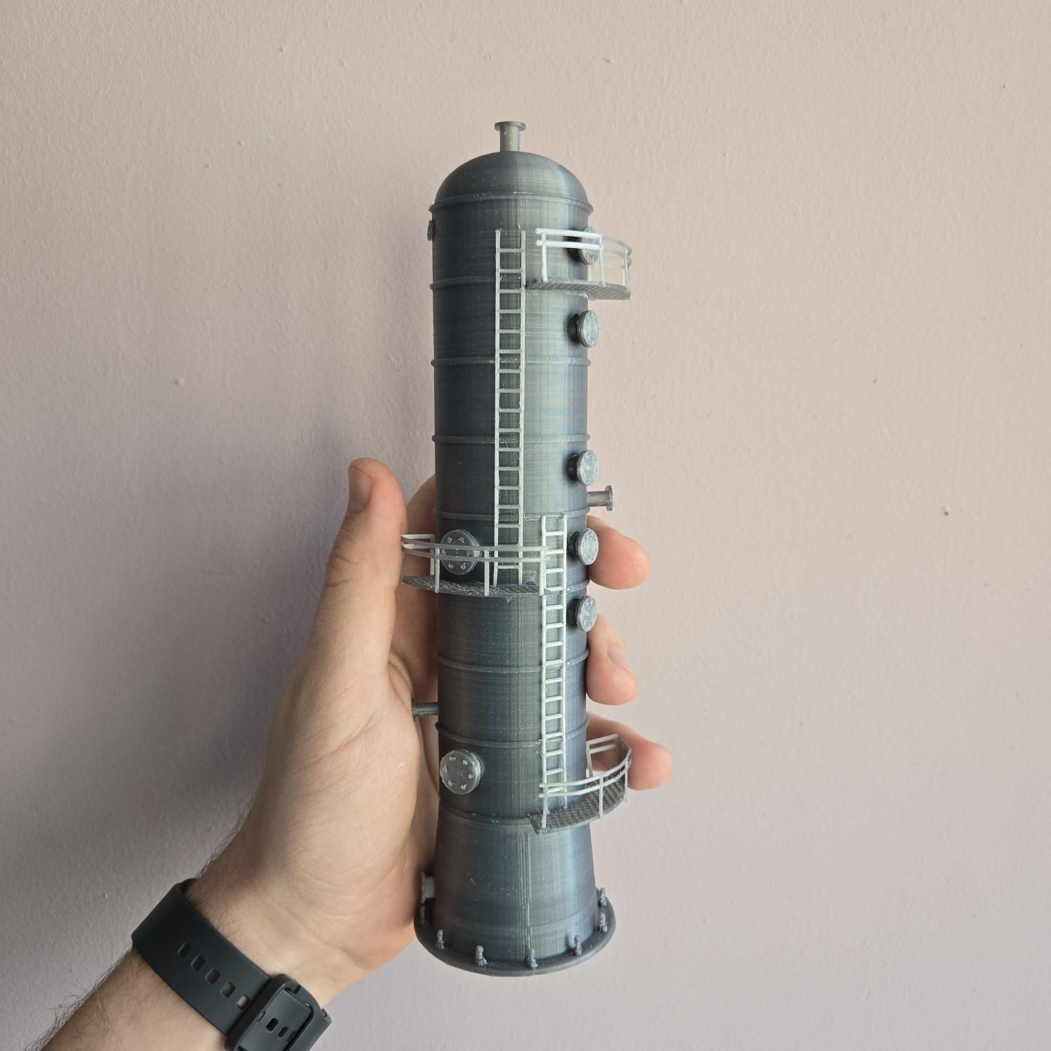 Distillation Column Refinery Model for 3D Printing Full/half Shell With ...