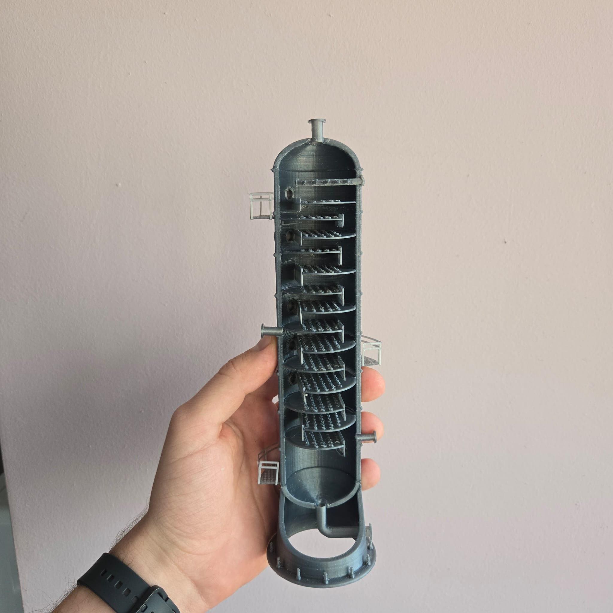 Distillation Column Refinery Model for 3D Printing Full/half Shell With ...