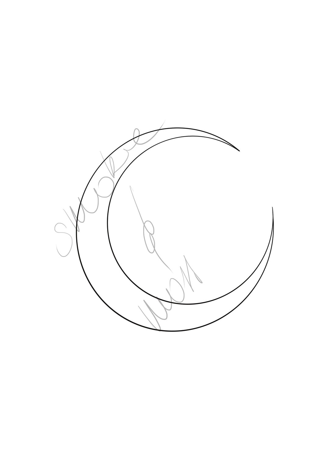 Moon Hand Drawn Digital Illustration/ Vector for Branding, Decor ...