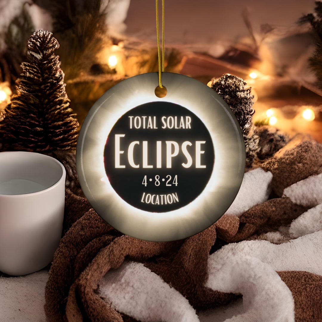 Solar Eclipse Ornament, Custom Eclipse Keepsake, Solar Eclipse Souvenir ...