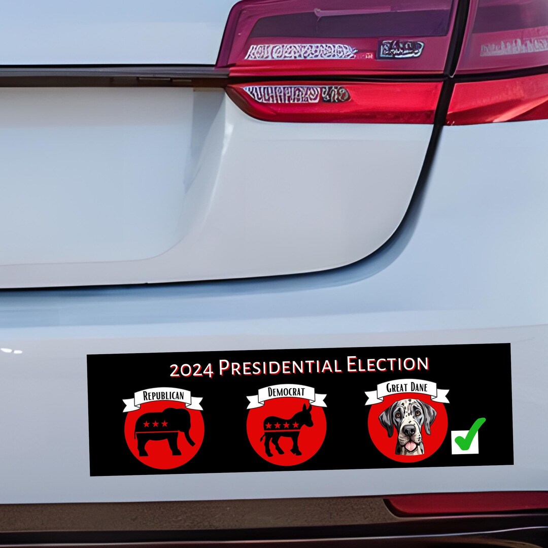 Election 2024 Custom Dog Bumper Sticker, Funny Vote My Dog for ...