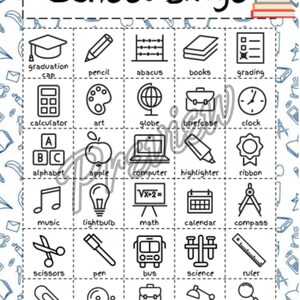 Back to School DIY Bingo - Etsy
