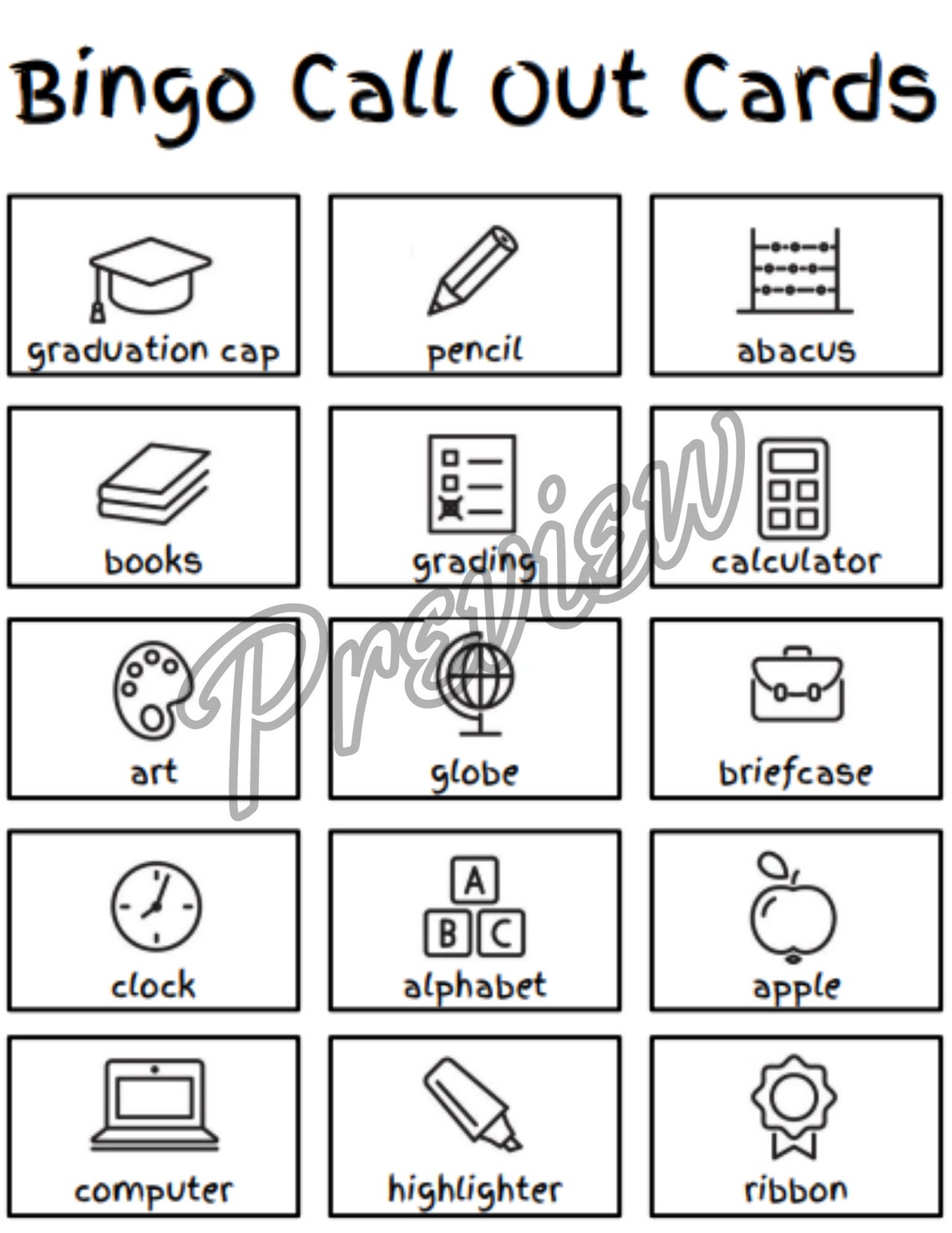 Back to School DIY Bingo - Etsy