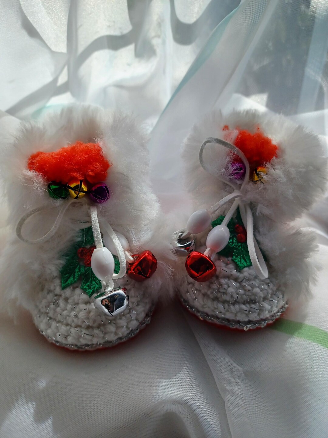 Santa, Jingle Bells, Holiday, Christmas Handmade Boots Shoes for New ...