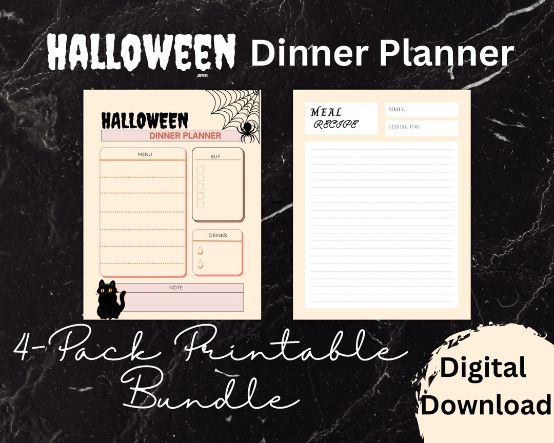 Halloween Dinner Party Printable Planner, Editable Planner, Insta ...