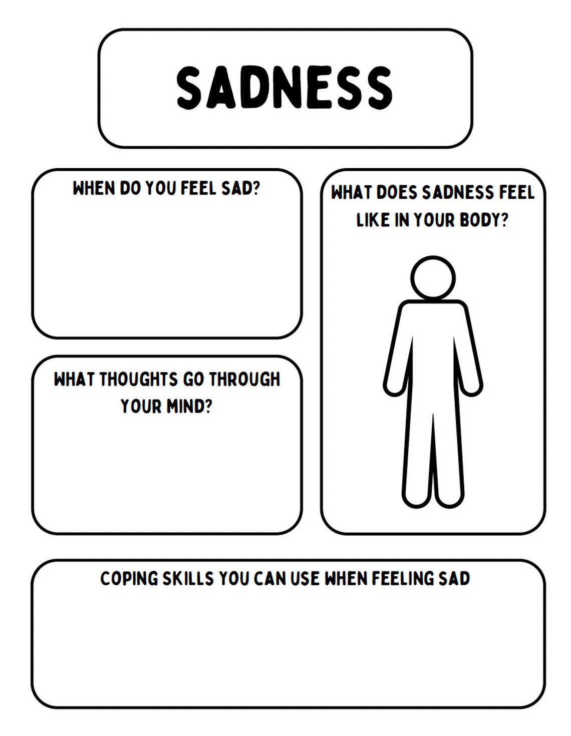 Therapy Emotions Worksheets Set of 3 - Etsy