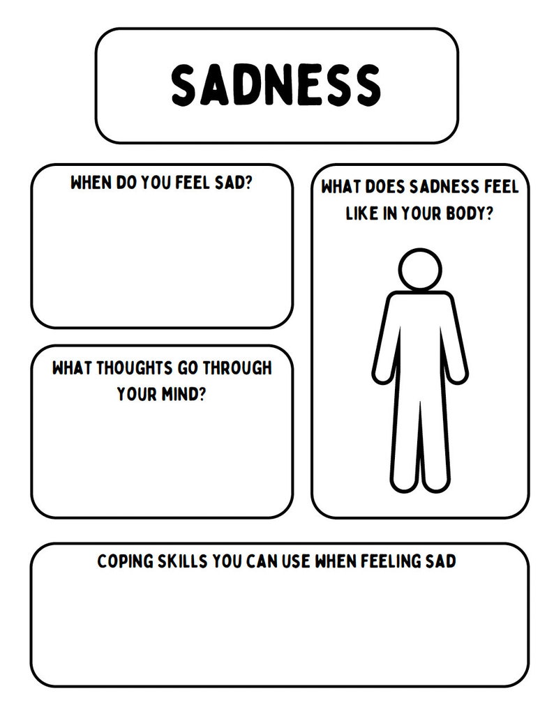 Therapy Emotions Worksheets Set of 3 - Etsy