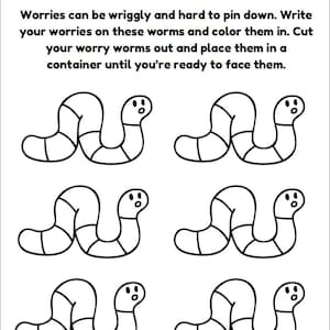 Printable Worry Worm Therapy Activity for Kids PDF - Etsy