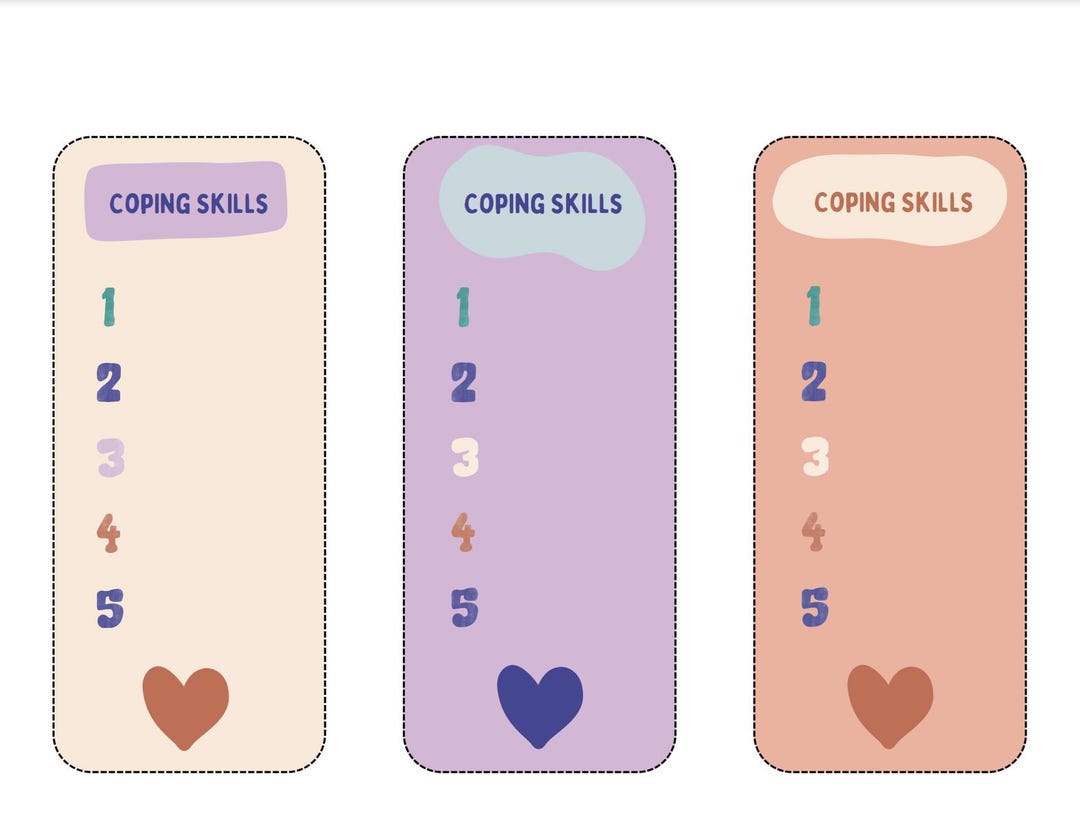 Printable Cute Set of Three Coping Skill Bookmarks PDF - Etsy