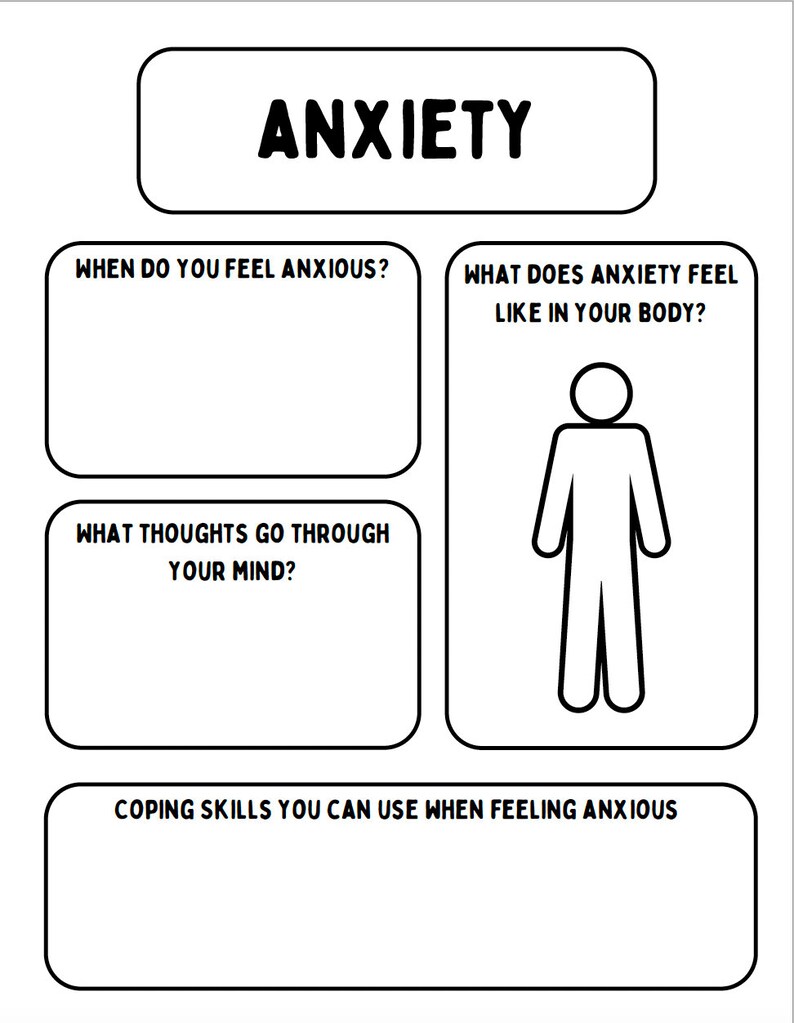 Therapy Emotions Worksheets Set of 3 - Etsy