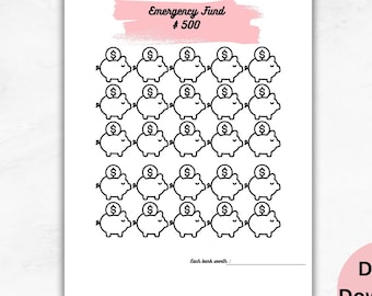 Printable Emergency Fund Worksheet, Blue - Chart for Building an ...
