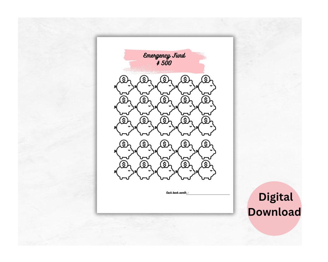 Printable Emergency Fund Tracker - Etsy