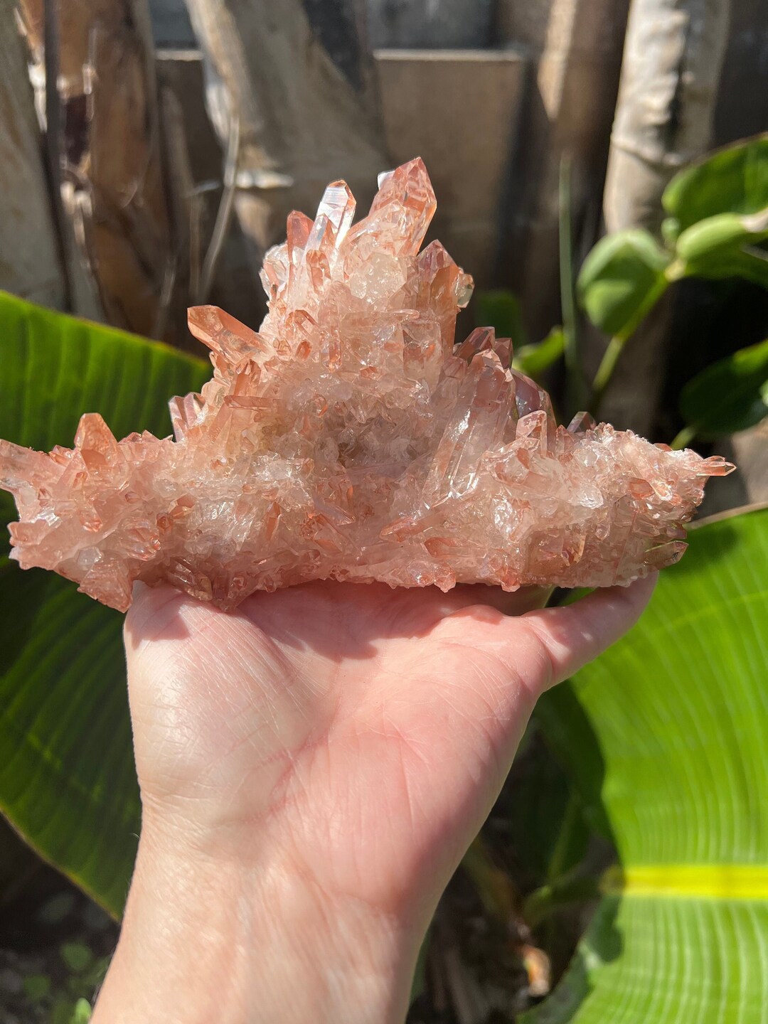 AAA Tangerine Orange Quartz Crystal Cluster With Rainbow - Etsy