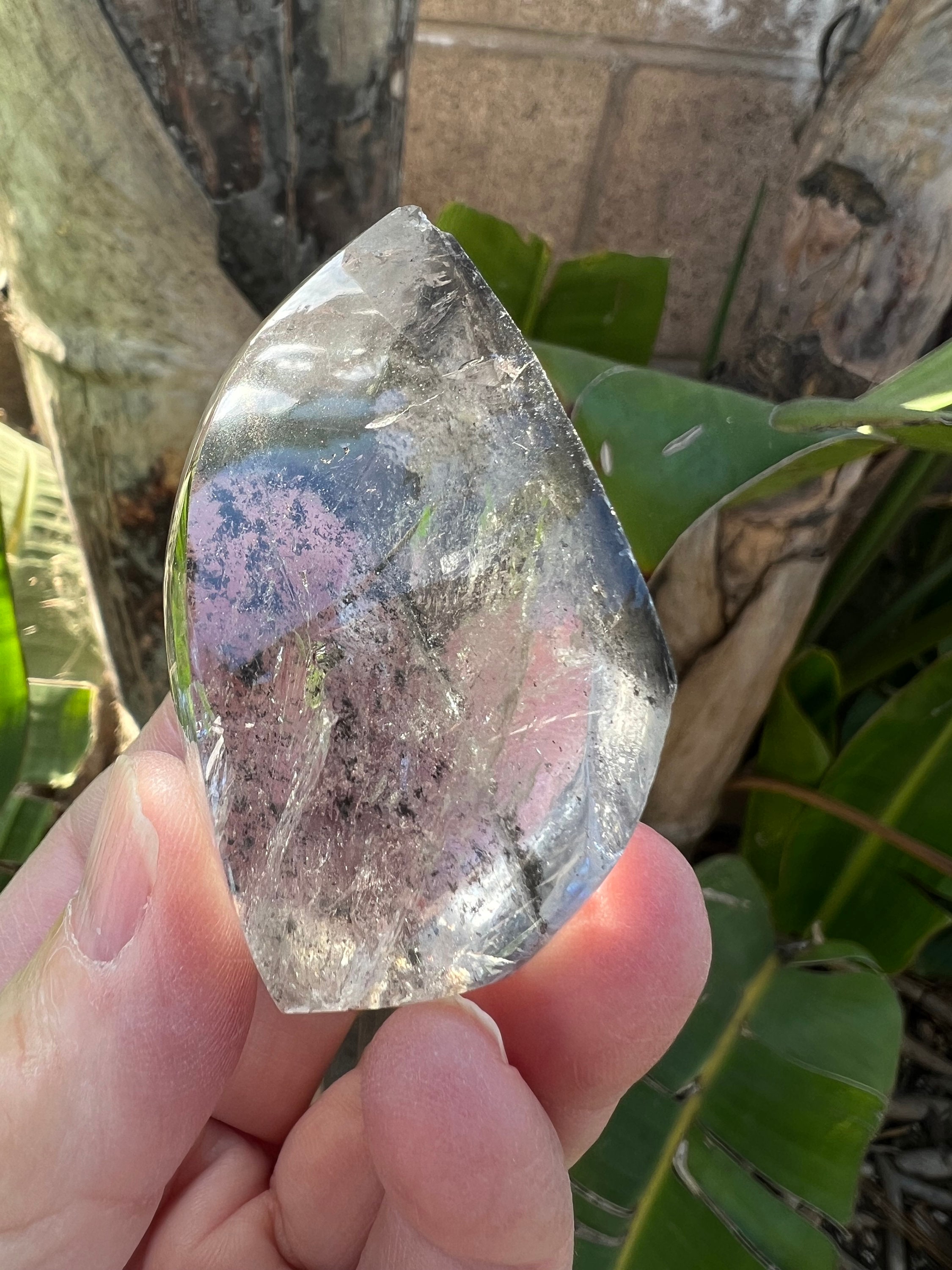 Quartz Crystal Flame Polished With Black Anatase Top Quality - Etsy