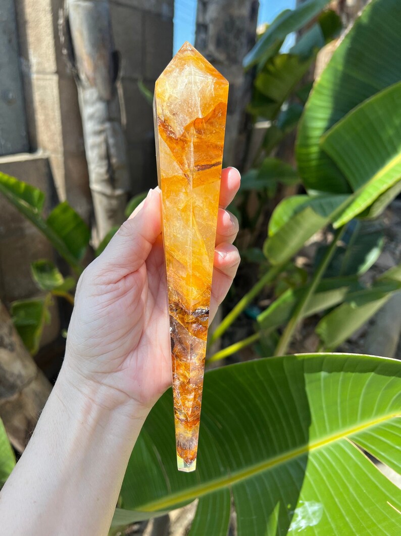 Golden Healer Quartz Crystal Scepter Wand Quartz Crystal With Gold ...
