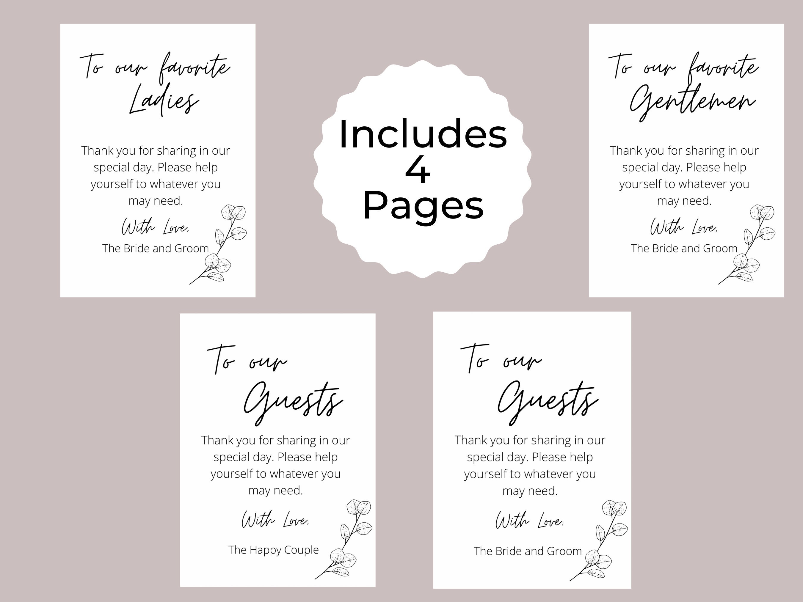 Bathroom Basket Signs Digital Download - Etsy