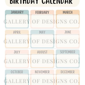 Class Birthday Celebrants, Classroom Birthday Poster, Birthday Calendar ...