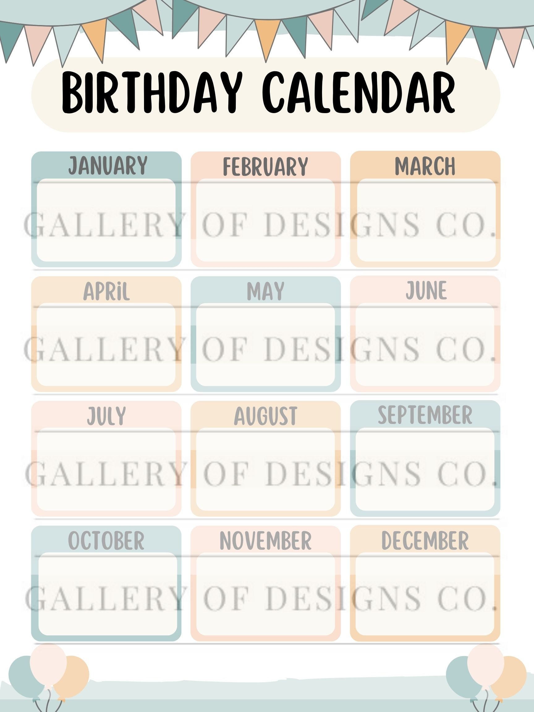 Class Birthday Celebrants, Classroom Birthday Poster, Birthday Calendar ...