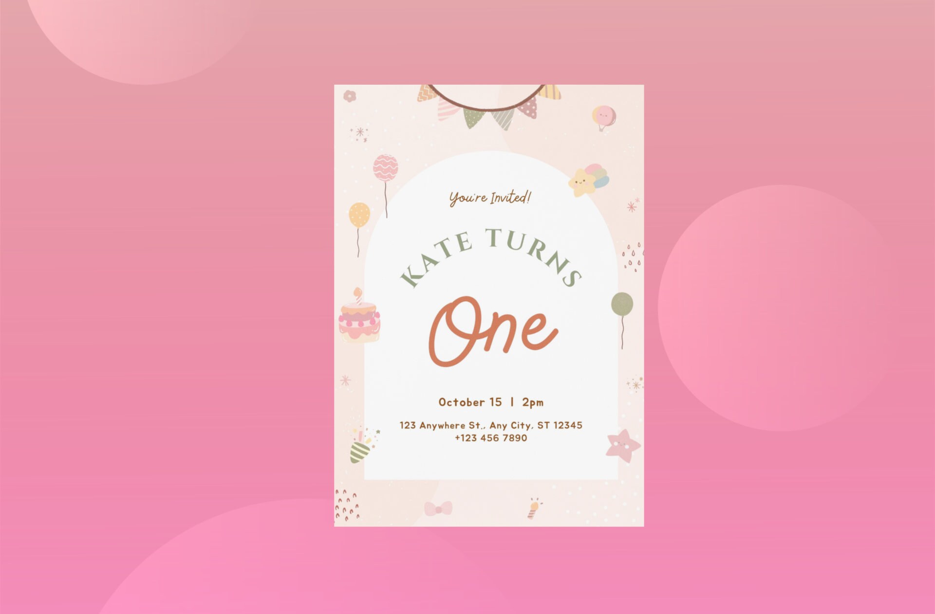 Baby Invitation 1st Birthday Invitation Baby Turns 1 - Etsy
