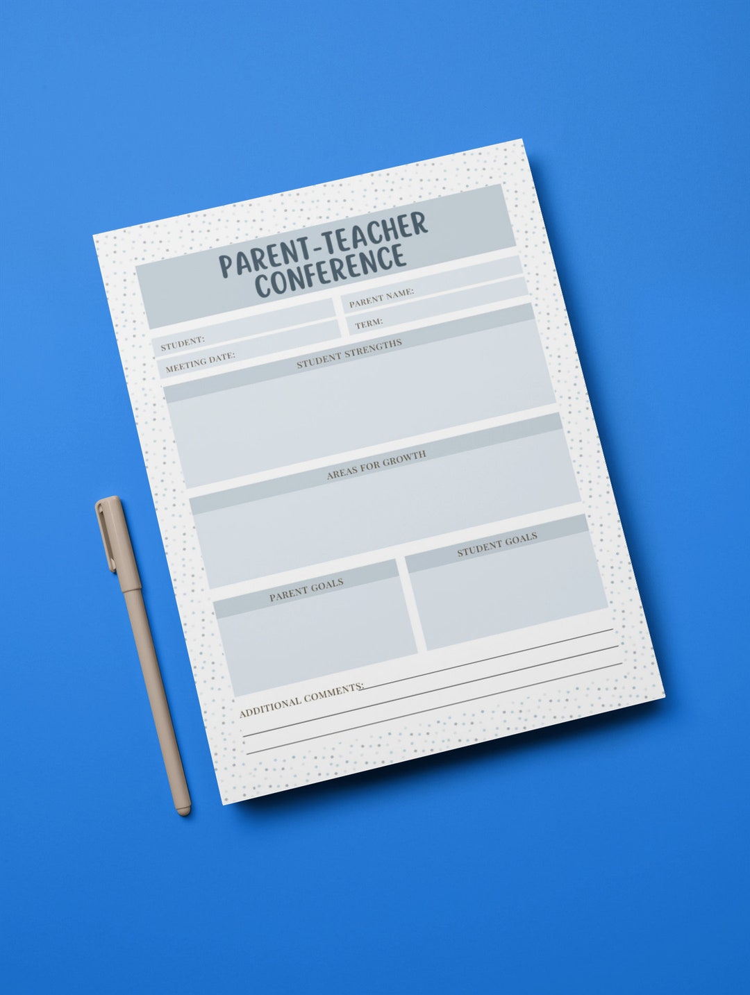 Parent Teacher Conference, School Conference Paper, Downloadable ...