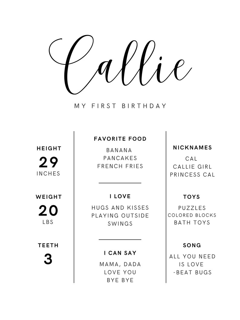 Child Birthday Milestones, Baby First Year Milestones, Child Birthday ...