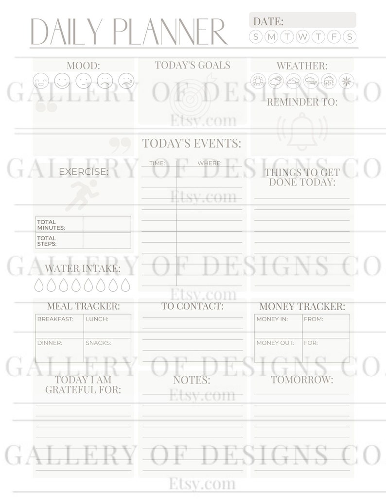 Daily to Do List, Daily Planner, Instant Download, Minimal Productivity ...