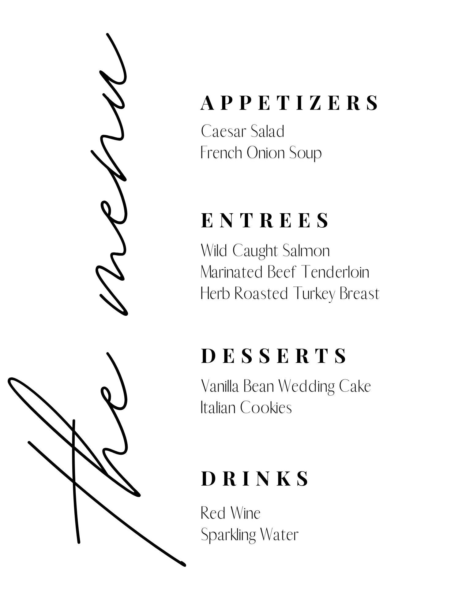 Wedding Menu, Reception Dinner, Dinner Menu, Event Menu, Digital Menu ...