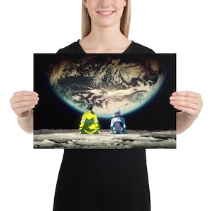 Cyberpunk Edgerunners Anime David and Lucy on Moon Customizable Poster ...