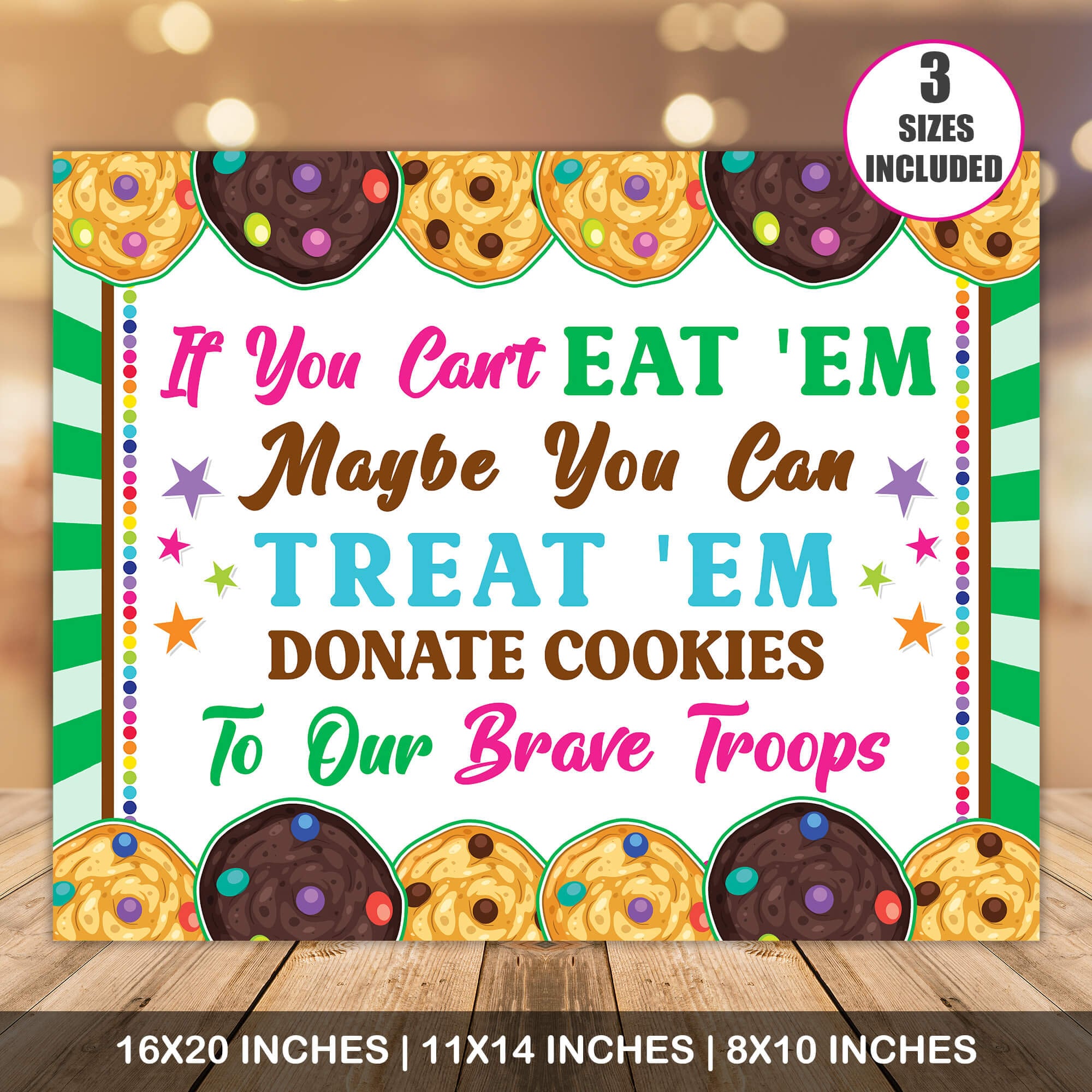 Printable Set of Cookie Booth Sign, We Accept Payments Sign Cash ...