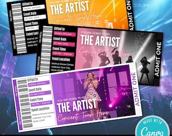 Personalized Concert Digital Ticket | Custom Event Digital Ticket ...