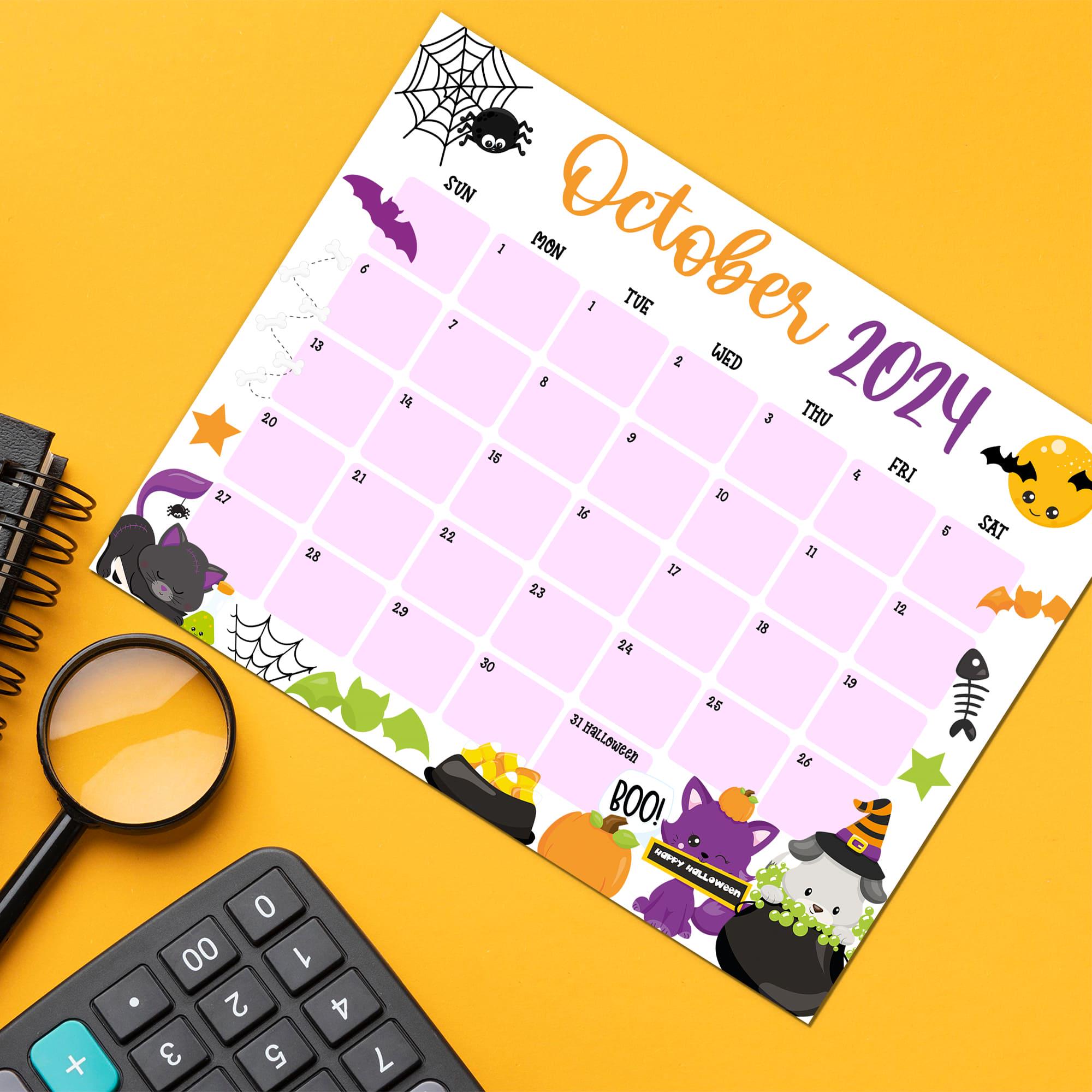 Cute Spooky October 2024 Halloween Calendar - Etsy