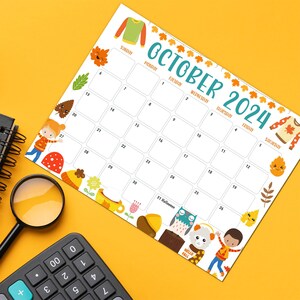 Printable October 2024 Calendar With Fall Harvest Theme - Etsy