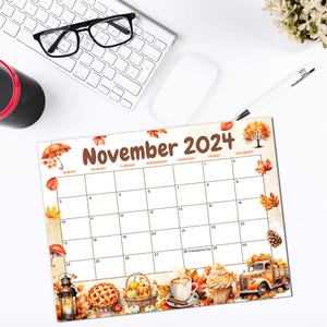 Whimsical November Calendar Printable - Etsy