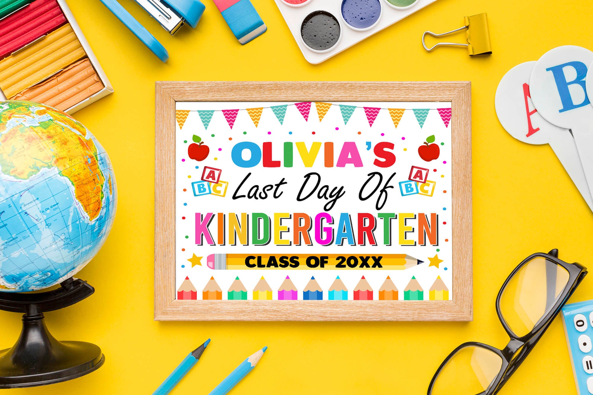 Editable Last Day of Kindergarten Sign With Name, Printable Sign ...