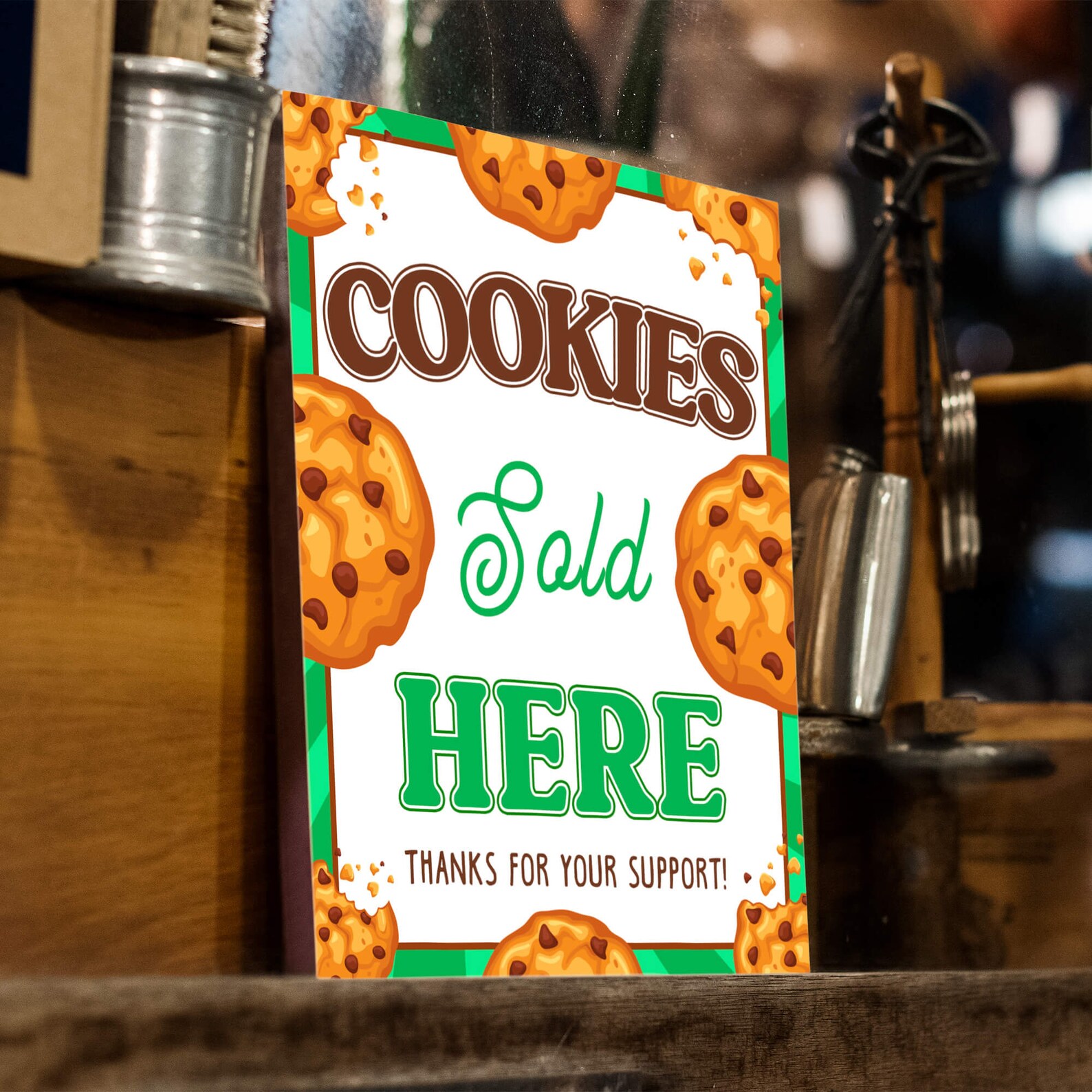 Printable Cookies Sold Here Cookie Booth Sign, Cookie for Sale, Cookie ...