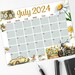 July 2024 Summertime Daisy Themed Calendar, Printable Floral Calendar ...