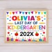 Last Day of Kindergarten With Name Sign Template, Editable Kinder End ...