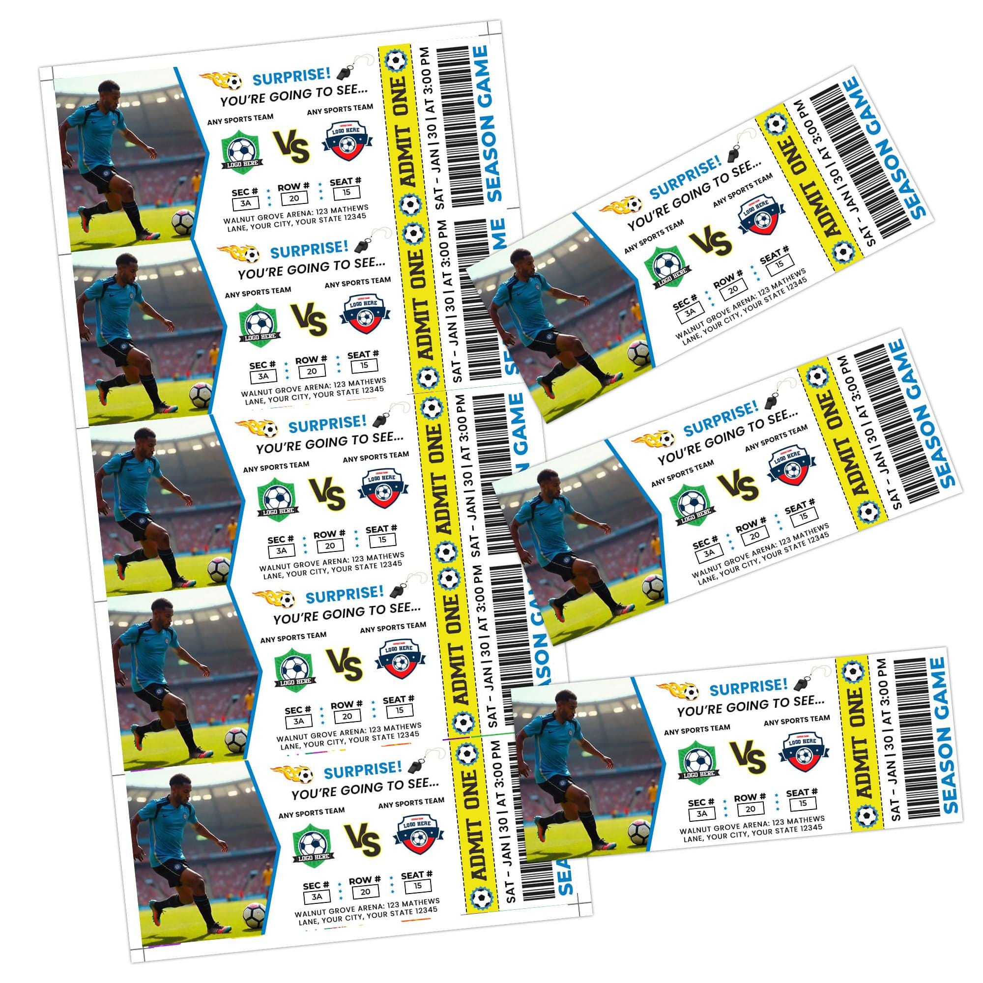 Customizable Soccer Ticket Template | DIY Sports Event Ticket ...