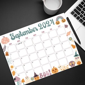 Spooky September 2024 Calendar Printable for Halloween - Etsy