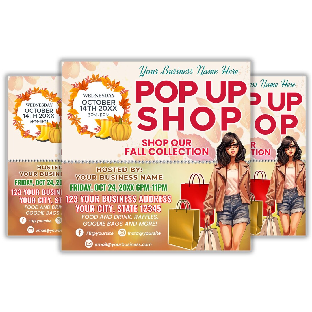 Editable Rustic Fall Pop up Shop Flyer - Etsy