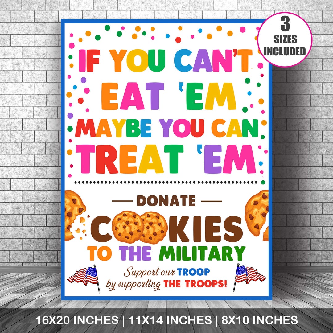If You Can't Eat 'em Treat 'em, Cookie Booth Sign, PDF Donate Cookies ...