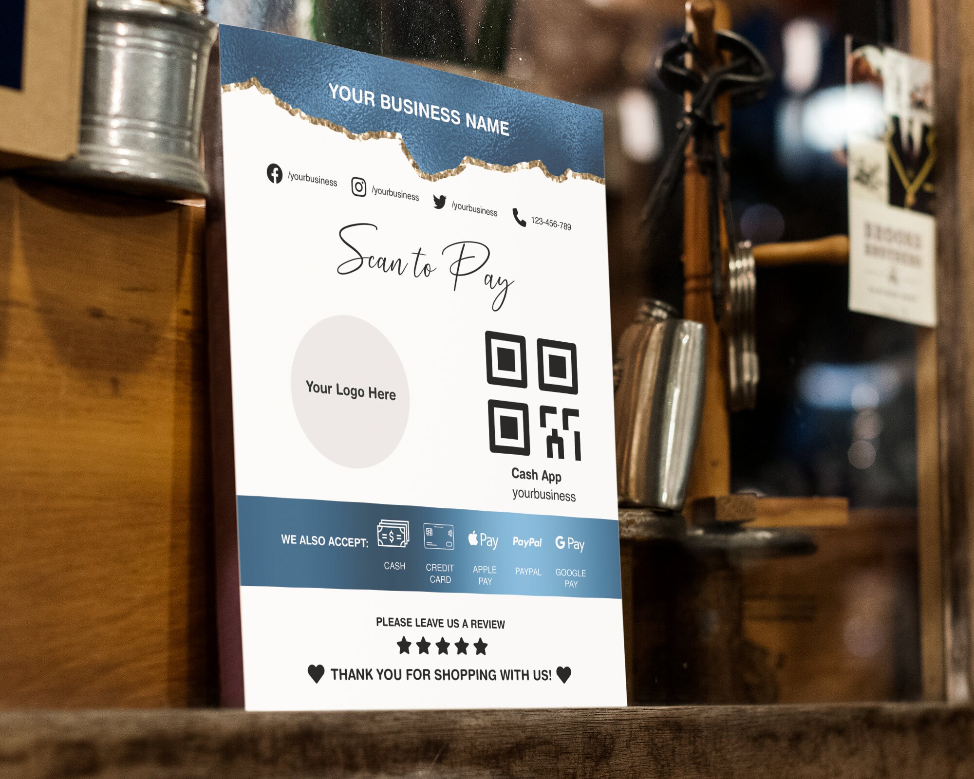 Editable Scan to Pay Sign Template, Printable Payment Sign, QR Code ...
