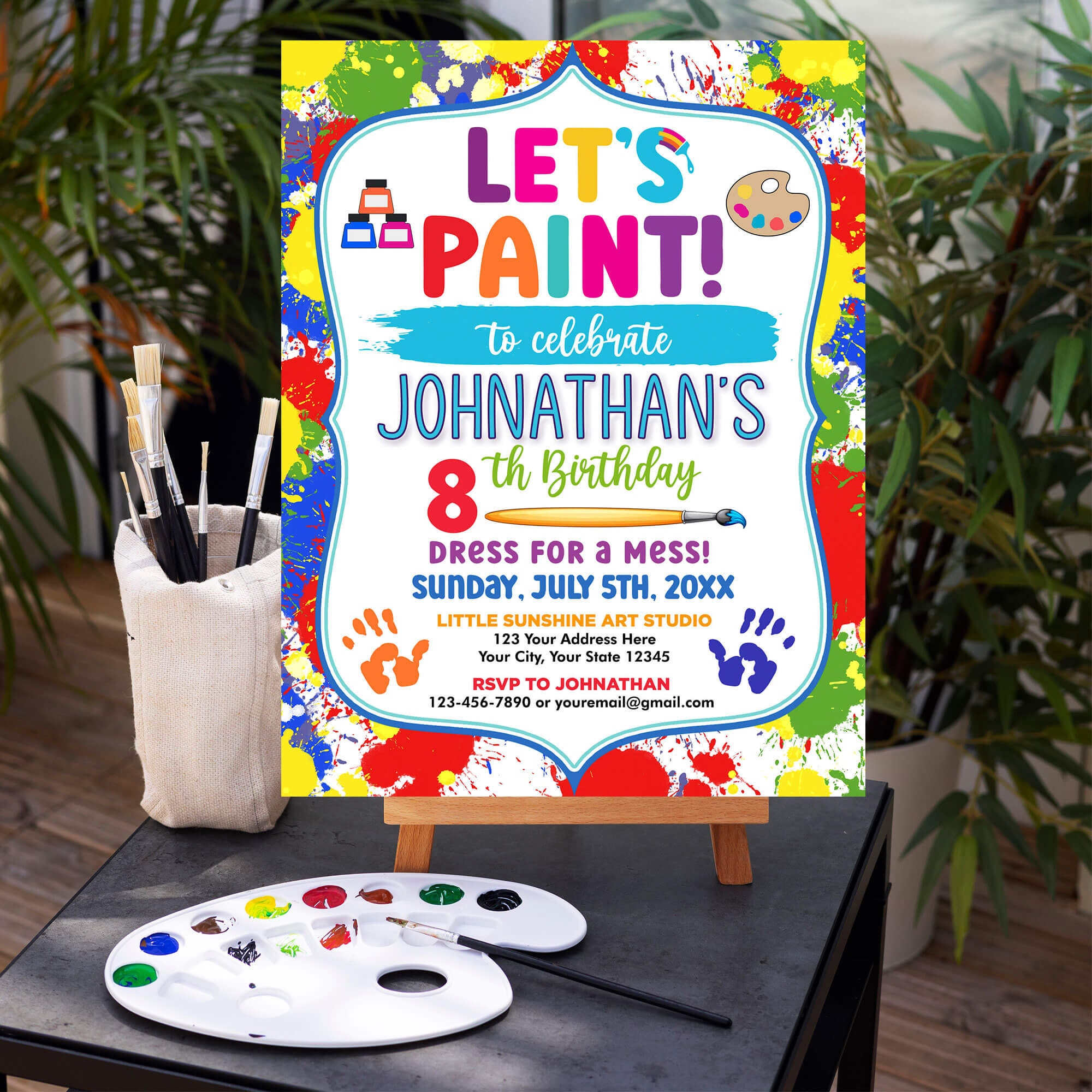 Painting Party Invitation, Art Party Invitation, Art Birthday Party ...