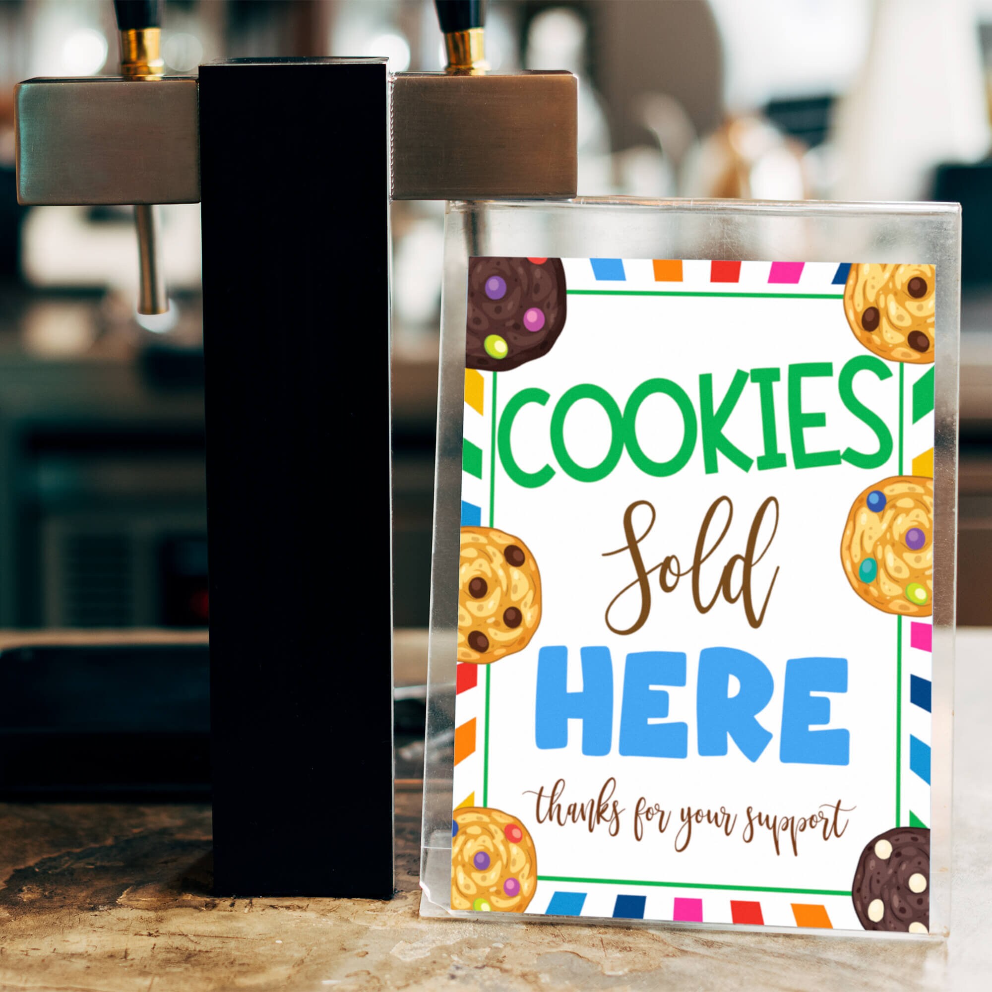 Cookies Sold Here Sign, Printable Scout Cookie Booth Sign, PDF Cookie ...