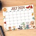 Animal Summer July 2024 Calendar, Printable Animal Themed July Calendar ...