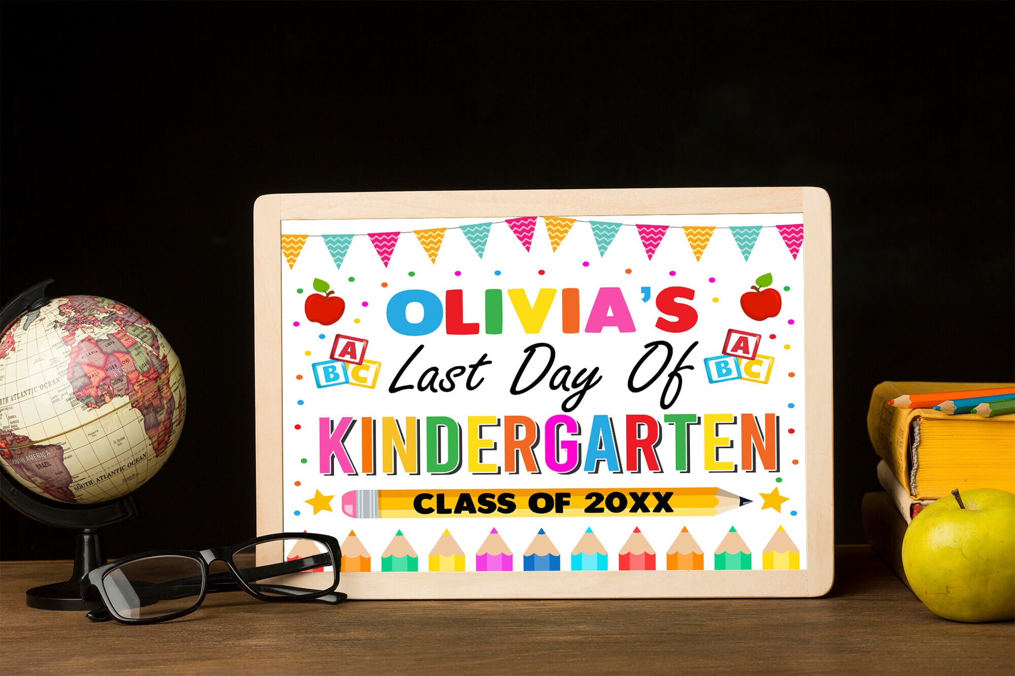 Editable Last Day of Kindergarten Sign With Name, Printable Sign ...